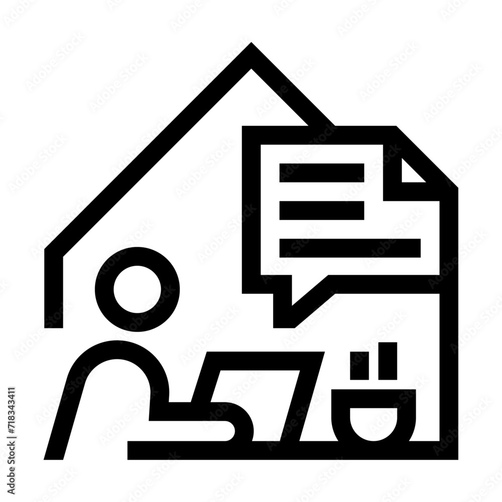 Icono de estudiar en casa. Método de educación, modalidad, aprendizaje ...