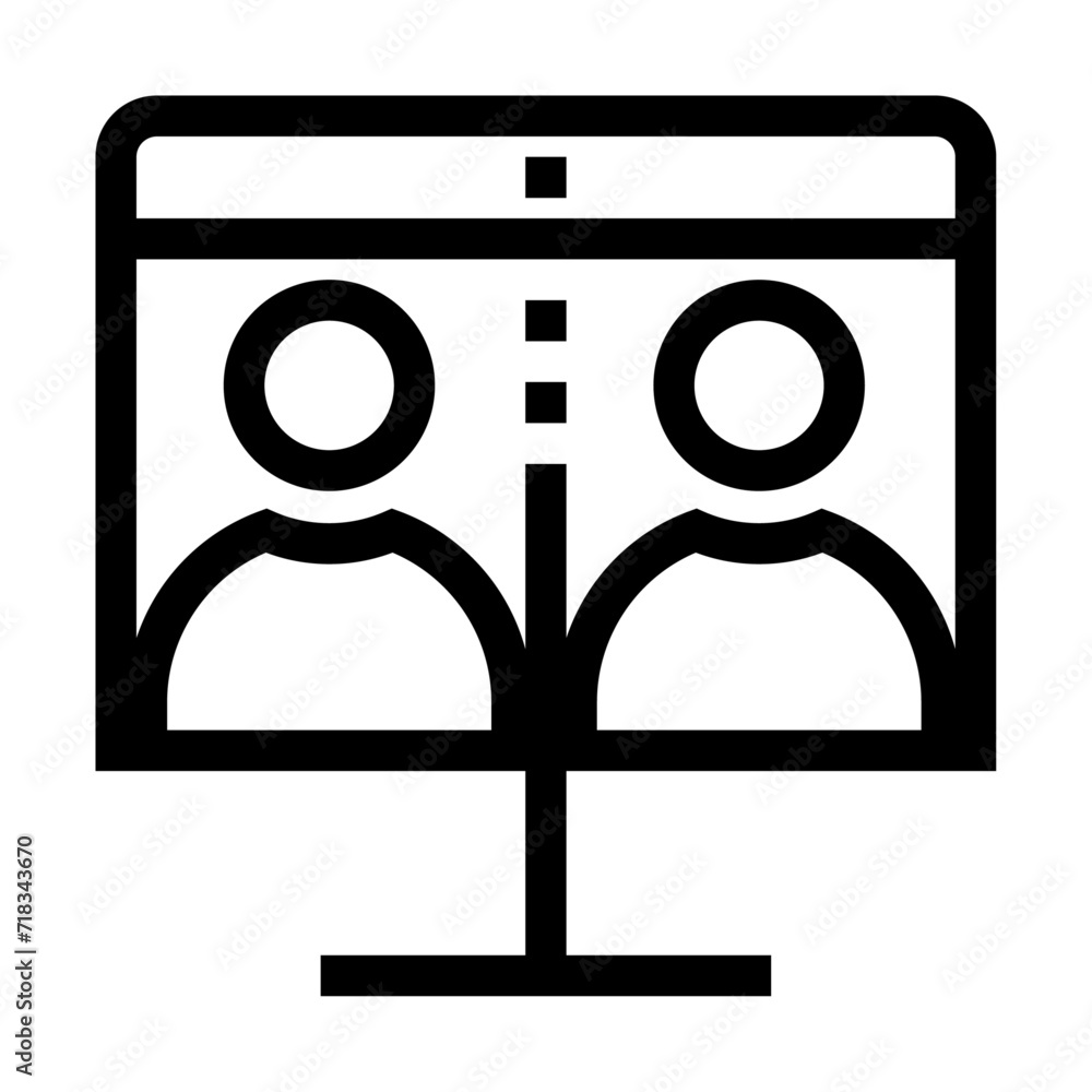 Icono de reunión en línea. Videoconferencia, llamada grupal ...