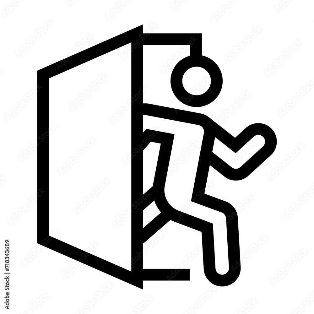 Icono de salir. Salida de emergencia, evacuación, escape. Ilustración ...