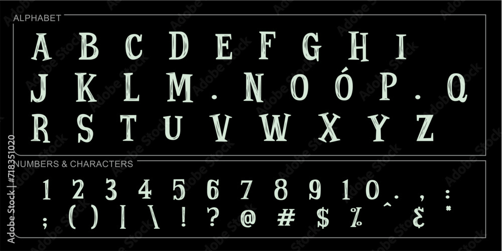 Alphabet Split Monogram, Split Letter Monogram, Alphabet Frame Font ...