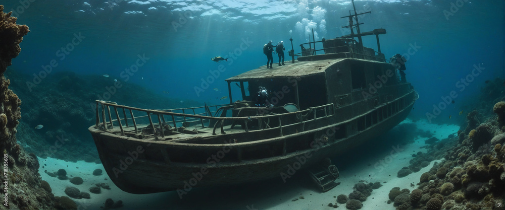 Explore the wonders of an underwater shipwreck on a scuba diving ...