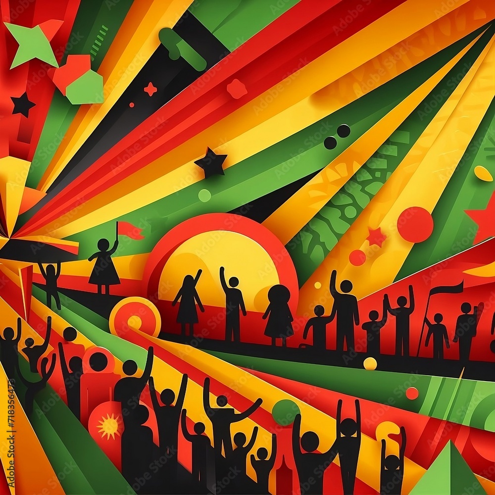 Black History Month color background. African Americans history ...