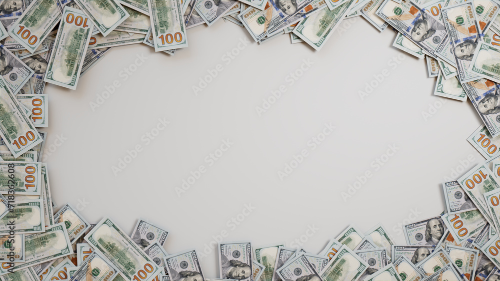 Banknotes Border Background with copy-space. Investment concept with ...