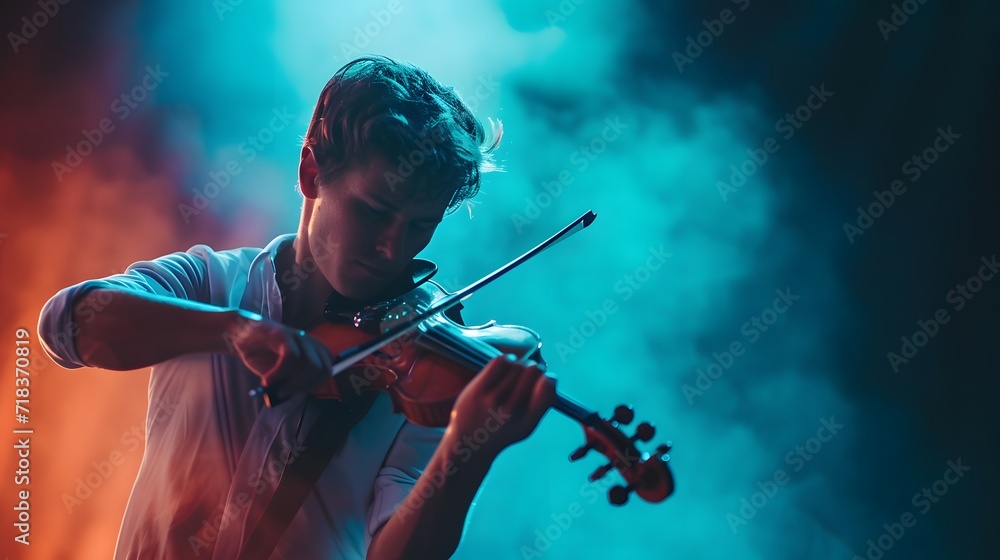 person playing violin, talented musician passionately playing an ...
