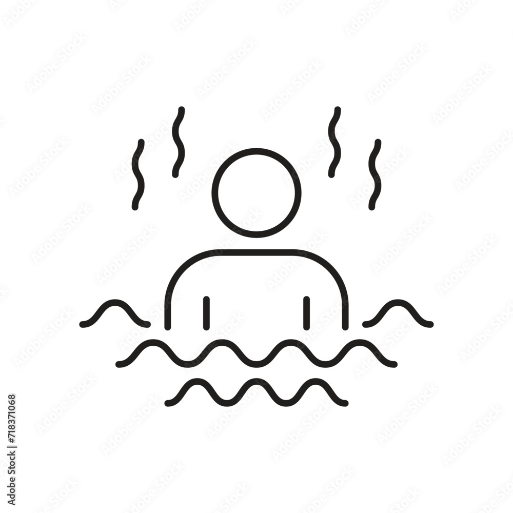 Sauna icon, steam room symbol, isolated on white background. vector ...
