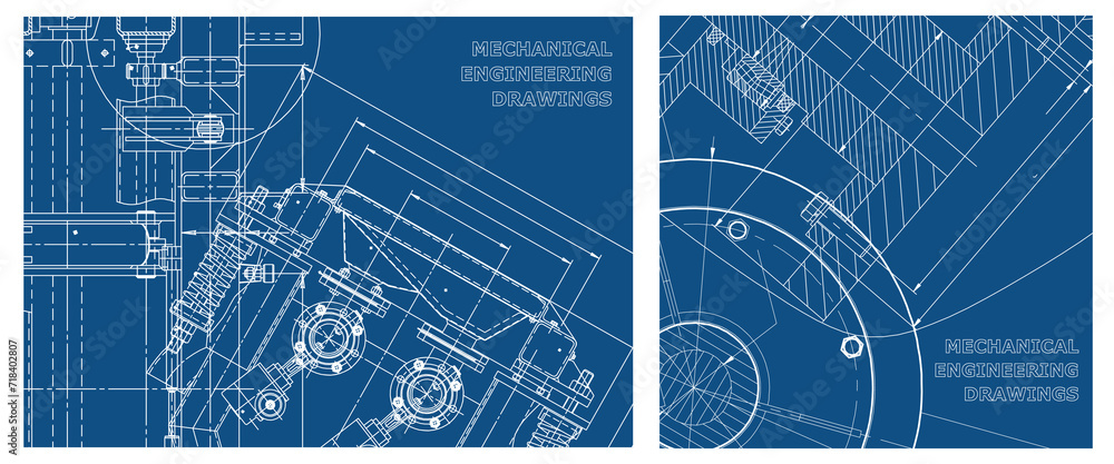 Engineering illustration set. Cover, flyer, banner, background Stock ...
