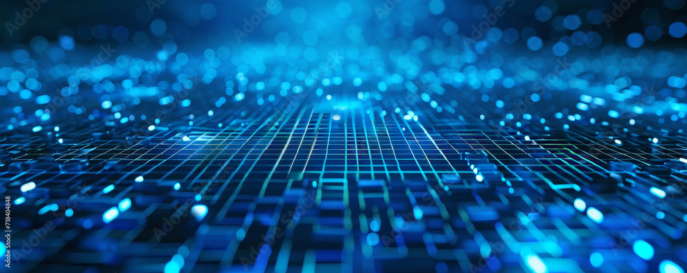 Generative AI image of A digital technology background featuring a ...