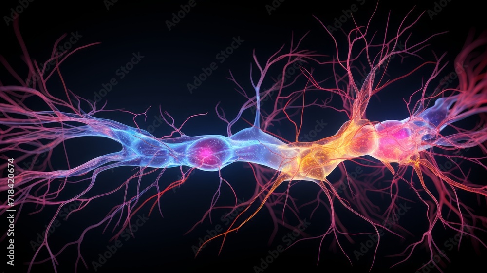 D Illustration of human brain nerve tracts based on magnetic resonance ...