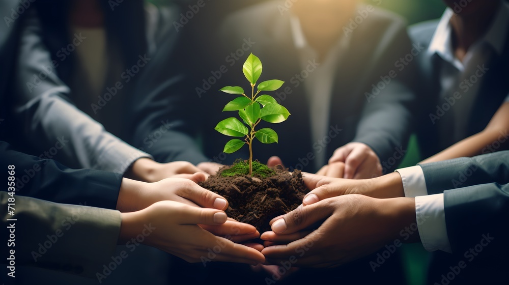 Environmental cooperation. Unity of businesspeople and community ...