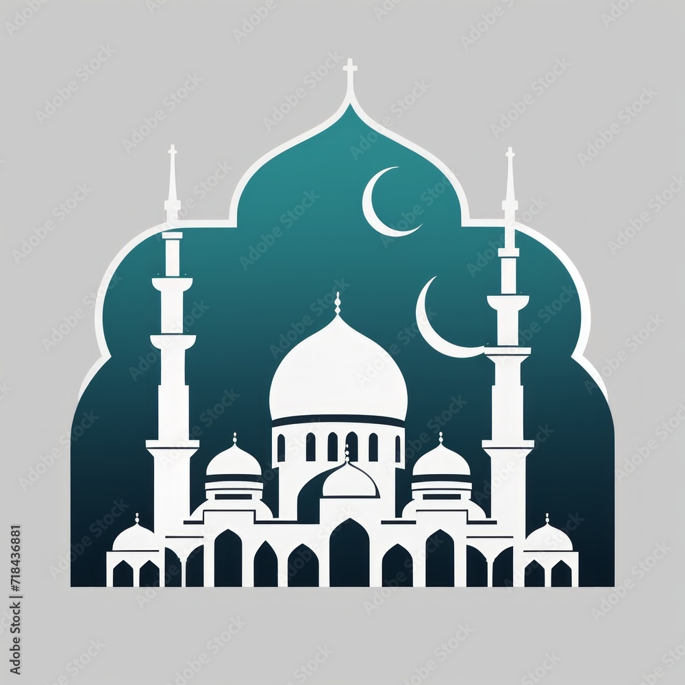 illustration of a icons mosque. icon set Ramadan or Ramadhan. icon set ...