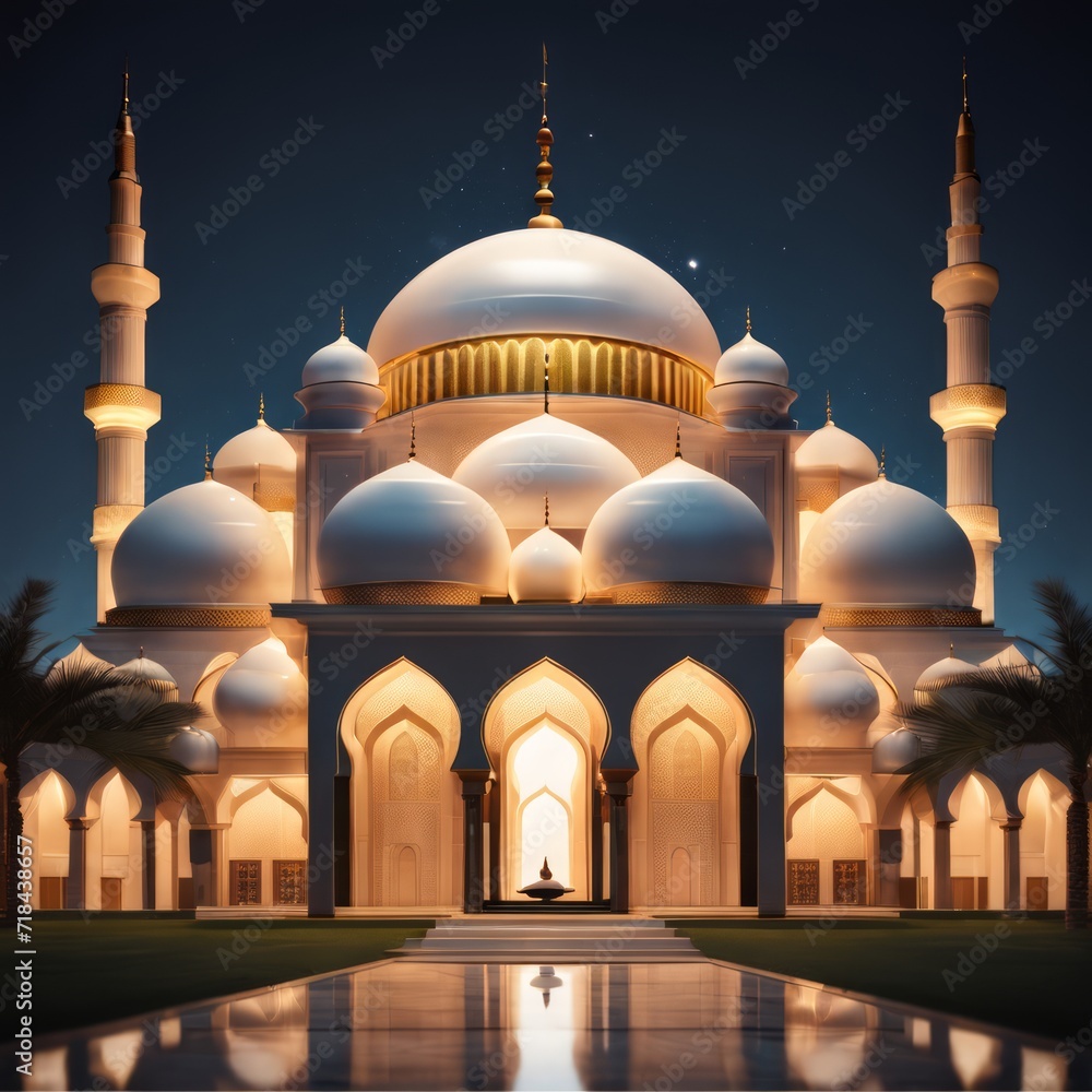 illustration of a icons mosque. icon set Ramadan or Ramadhan. icon set ...