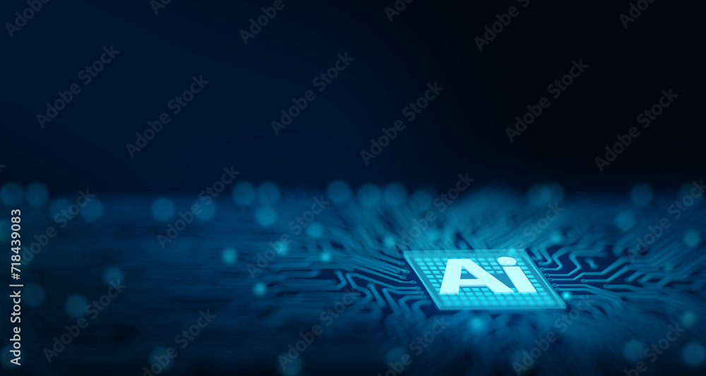 Ai chipset on computer circuit board. Artificial intelligence, Data mining, and Deep learning ...