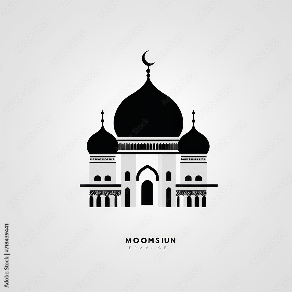 illustration of a icons mosque. icon set Ramadan or Ramadhan. icon set ...