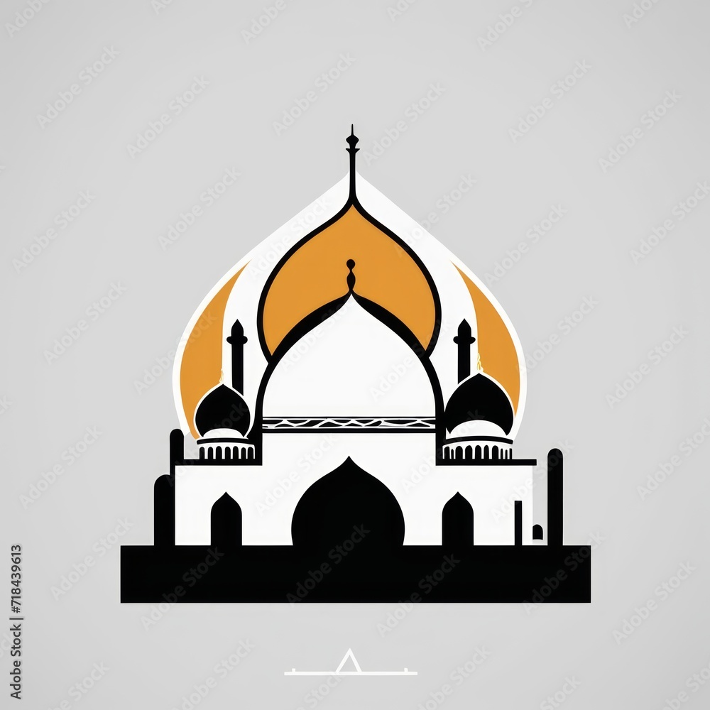 illustration of a icons mosque. icon set Ramadan or Ramadhan. icon set ...
