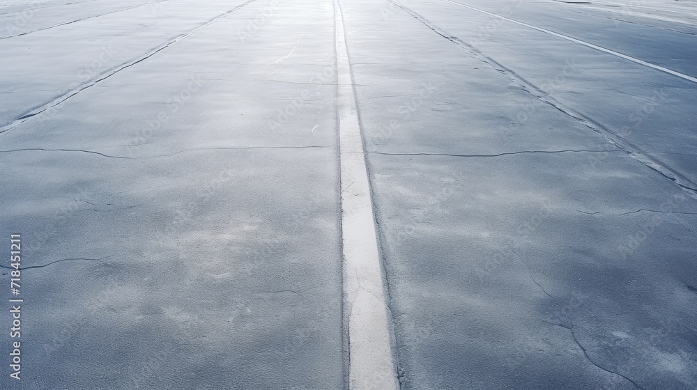Image of white color painted marking line on concrete polished cement ...