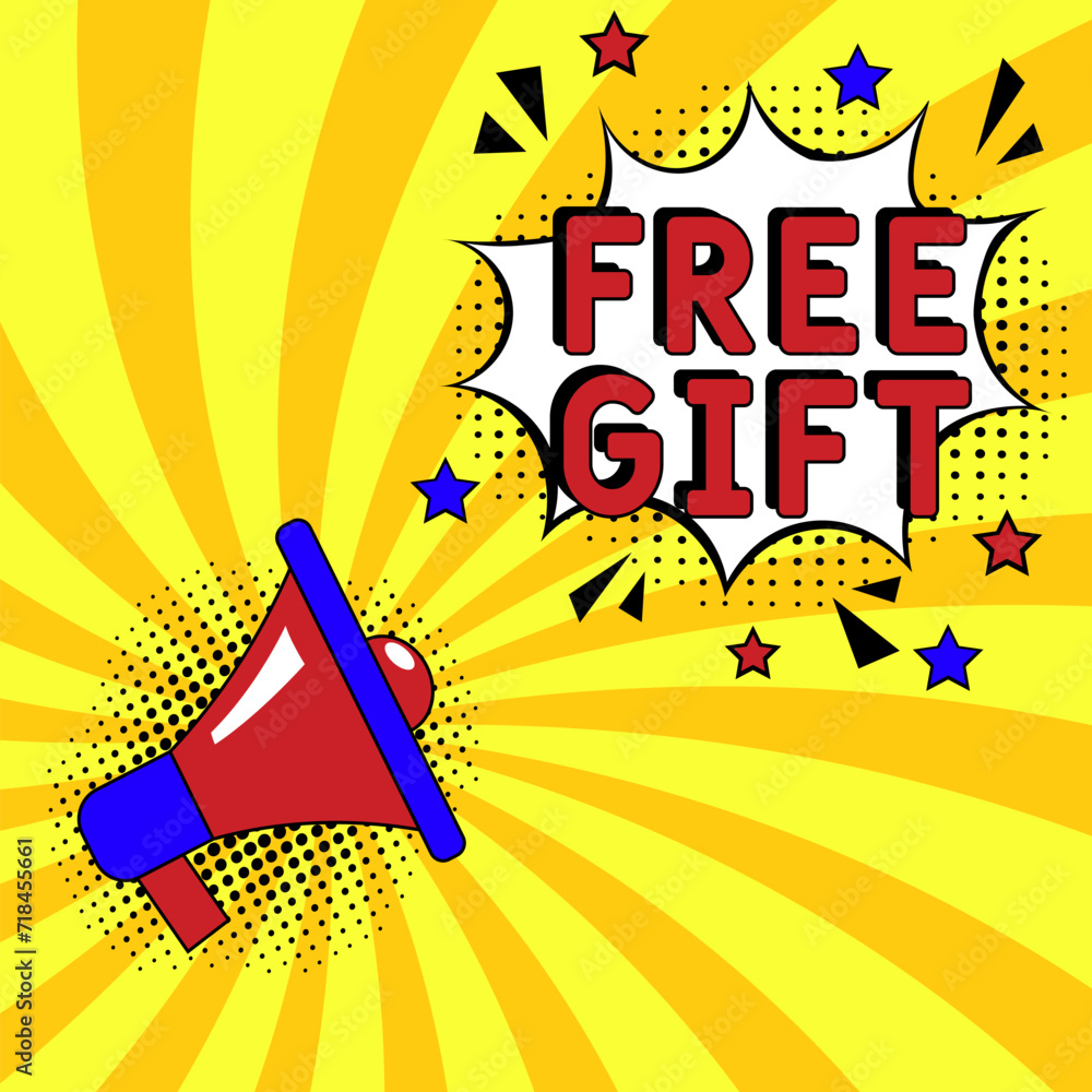 Free Gift banner design template. Social media poster design. Comic ...