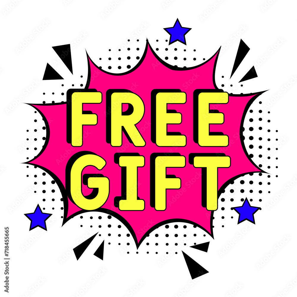 Free Gift banner design template. Social media poster design. Comic ...