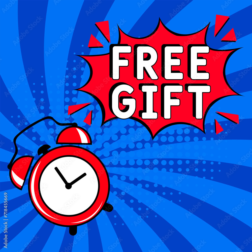 Free Gift banner design template. Social media poster design. Comic ...