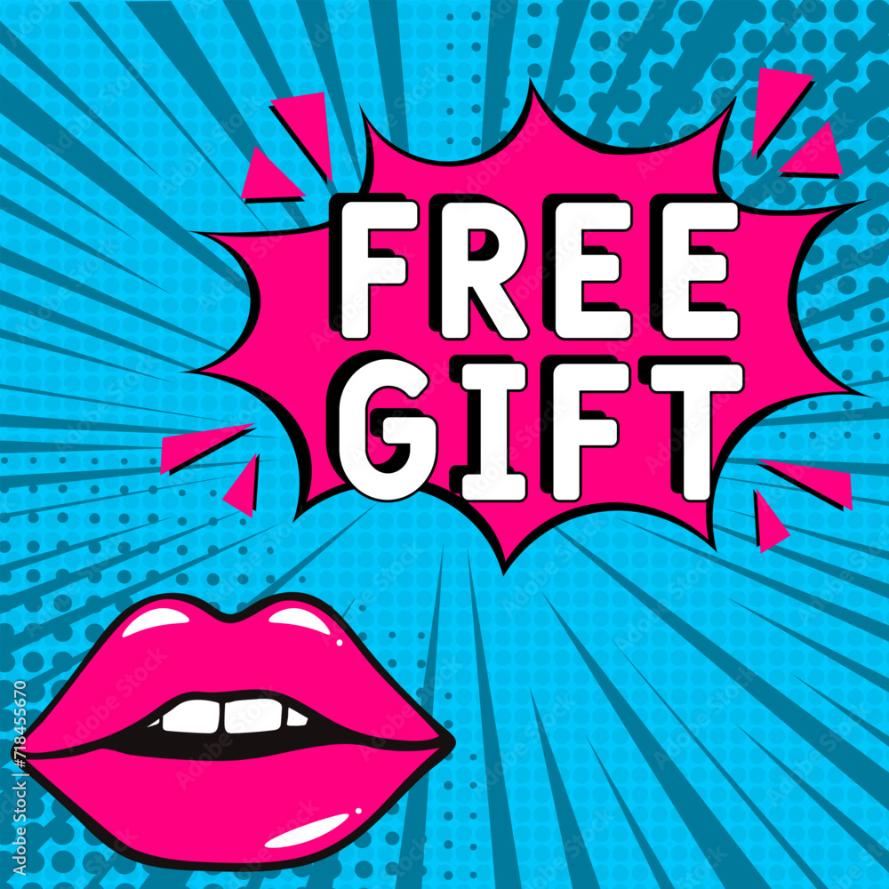 Free Gift banner design template. Social media poster design. Comic ...