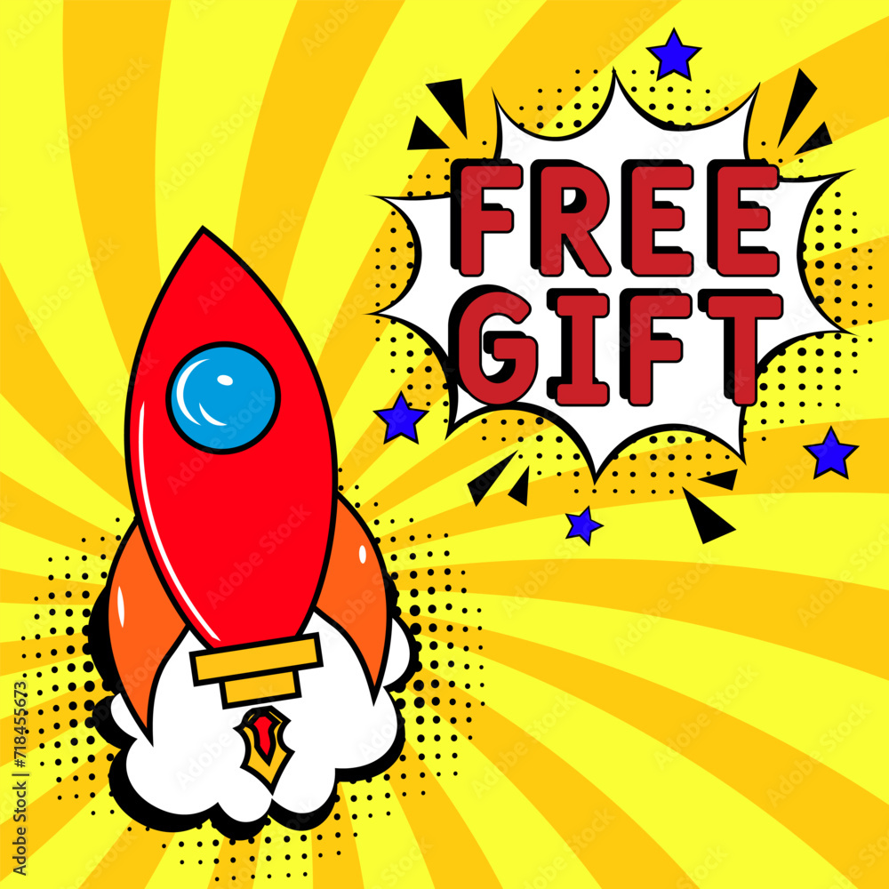 Free Gift banner design template. Social media poster design. Comic ...