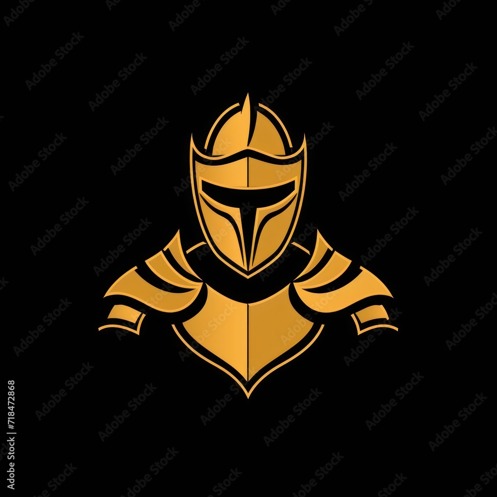 Sturdy and elegant gold gladiator knight logo, perfect for company ...