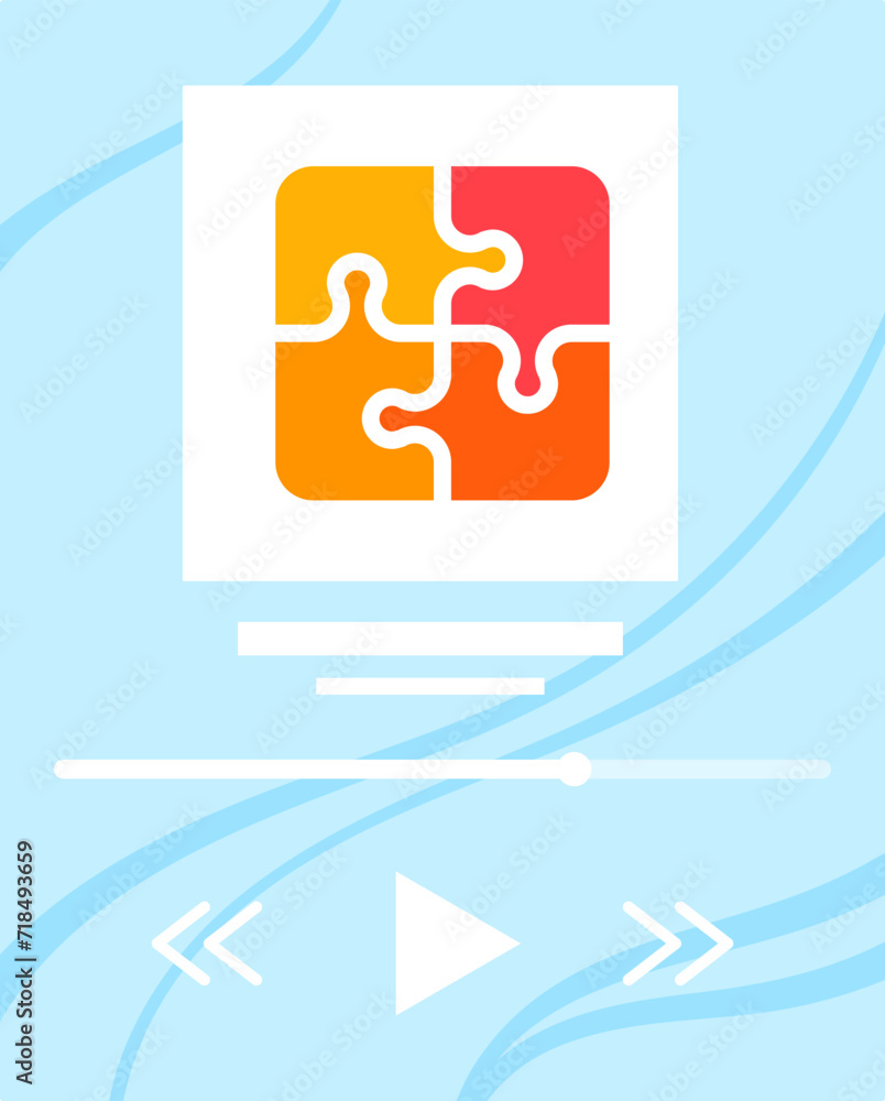 Puzzle icon on computer screen. Web browser with jigsaw piece puzzle ...