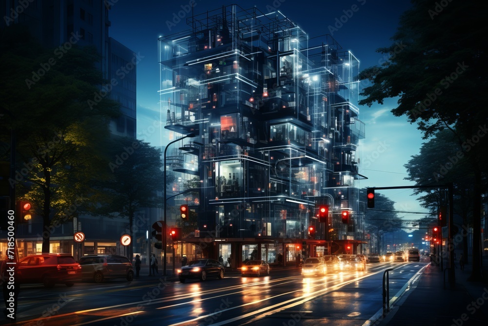 AI-controlled traffic signal system optimizing traffic flow in a smart ...