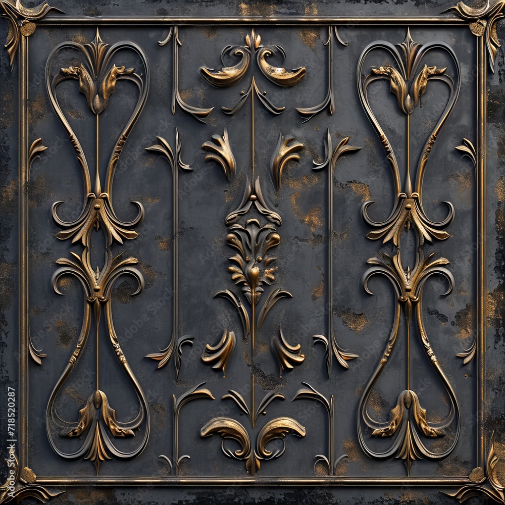 3D Golden Metal Texture in the Style of Influenced Gothic - Realistic ...