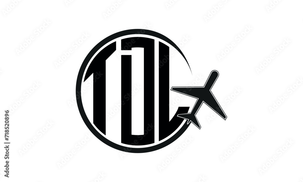 TDL three initial letter circle tour & travel agency logo design vector ...