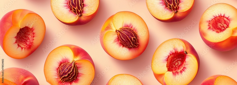 peach fuzz fruit seamless pattern on peach fuzz colour background ...