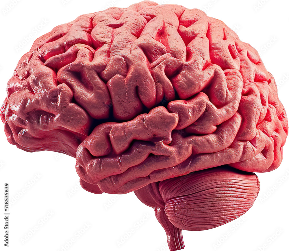 3d style brain isolated on transparent background. PNG Stock ...