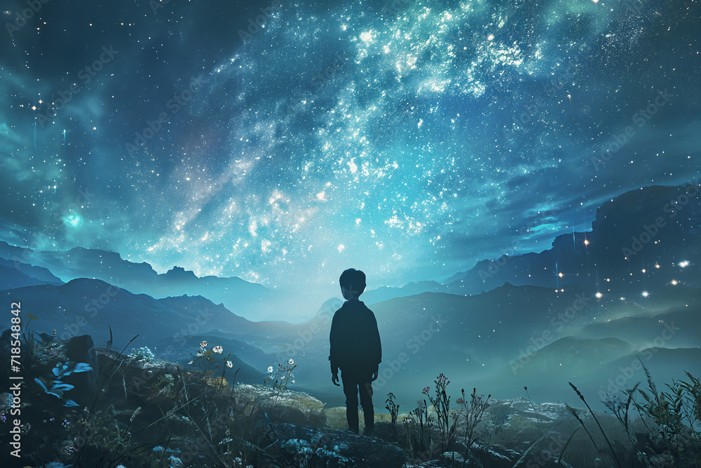 The silhouette embraces the beauty of contrasting elements - one serene ...