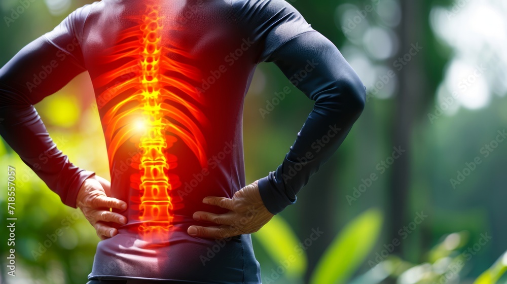 Back Pain, Backache, Human Spine X-ray Anatomy, Emphasizing the Spine ...