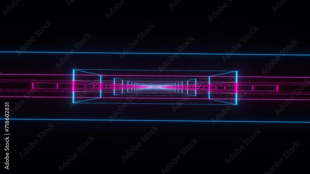 moving forward through a cross-shaped figure glowing with purple and ...