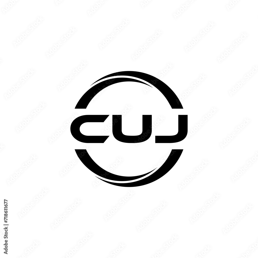 CUJ letter logo design with white background in illustrator, cube logo ...
