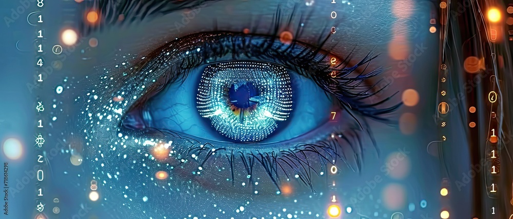 Beauty of woman eyes emphasizing captivating blue hue and intricate ...