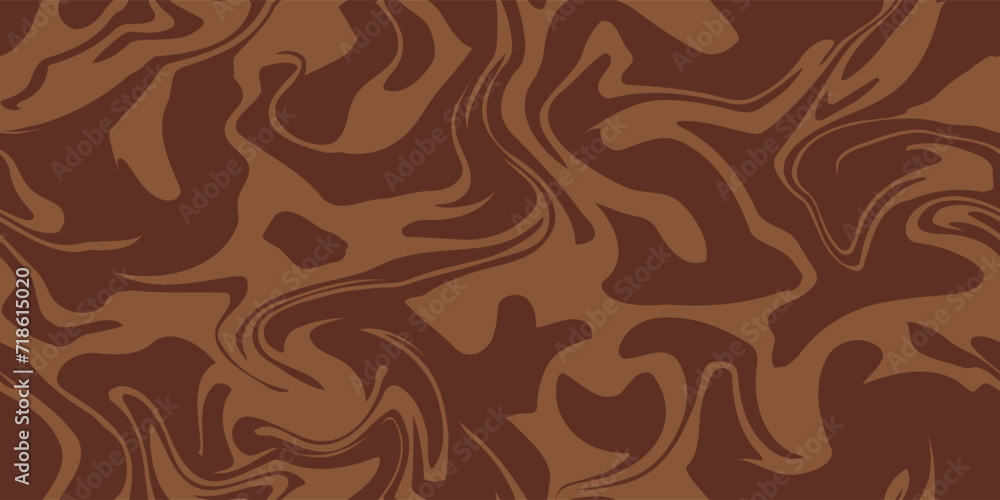 Abstract brown psychedelic waves print background. 1970s trippy ...