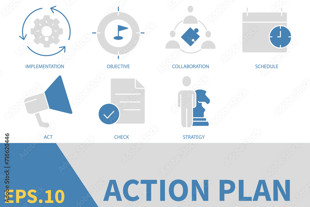 action plan icons set . action plan pack symbol vector elements for ...