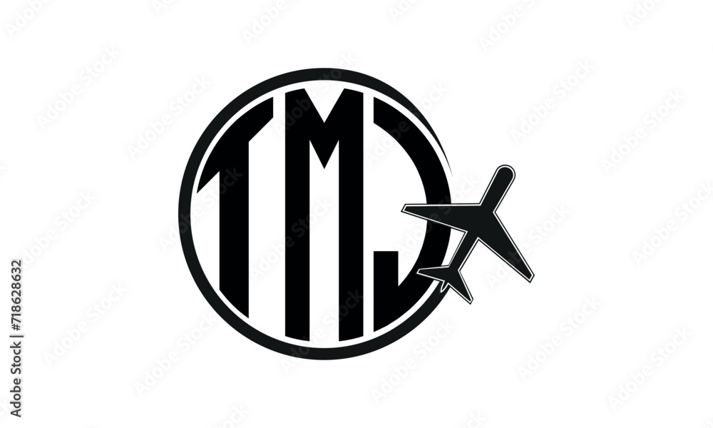 TMJ three initial letter circle tour & travel agency logo design vector ...