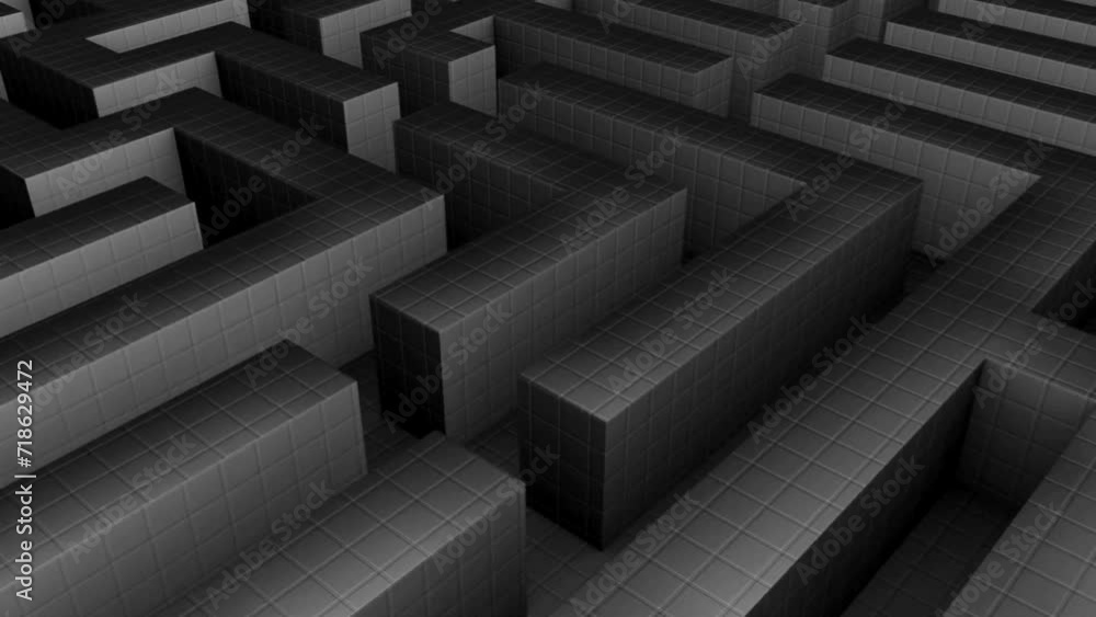 Vidéo Stock Abstract maze and labyrinth with animated signal lines show ...