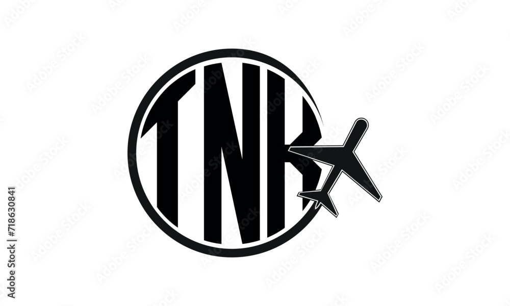 TNK three initial letter circle tour & travel agency logo design vector ...