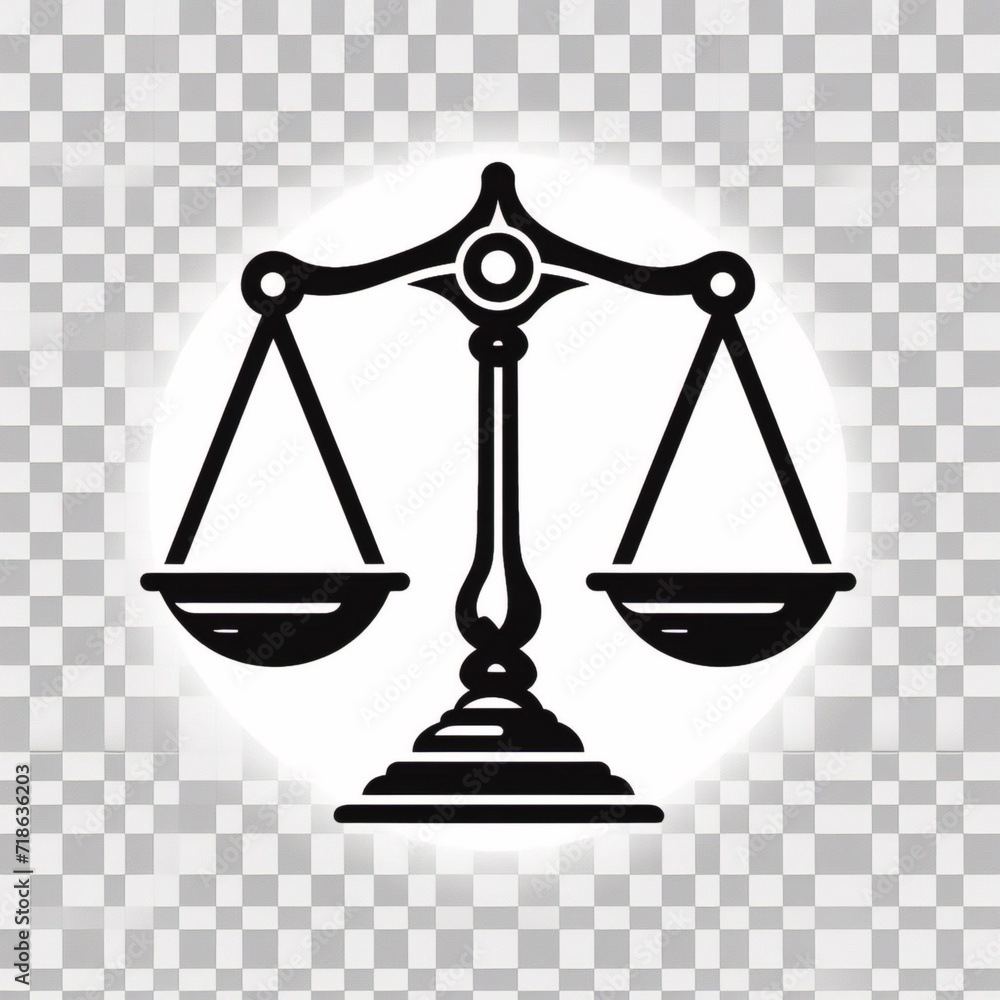 Simple classic justice balance scales silhouette. Justice scales line ...