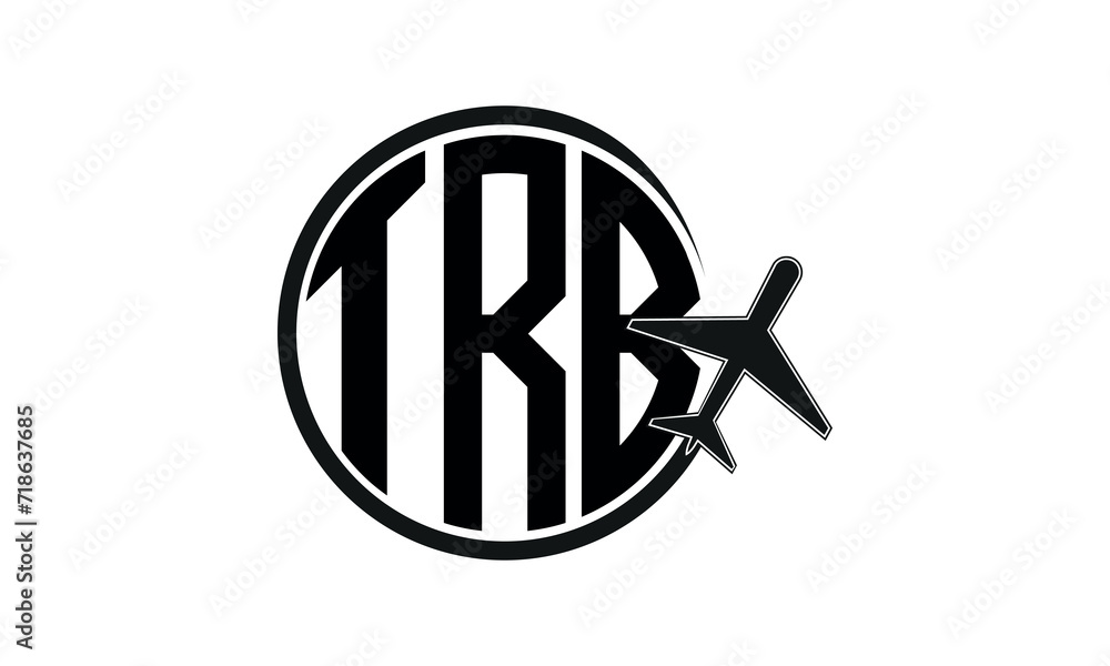 TRB three initial letter circle tour & travel agency logo design vector ...
