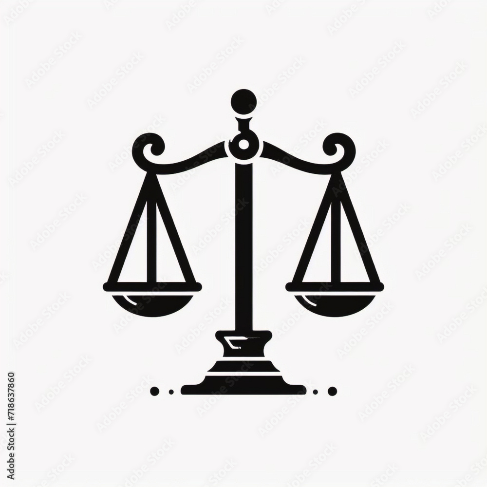Simple classic justice balance scales silhouette. Justice scales line ...