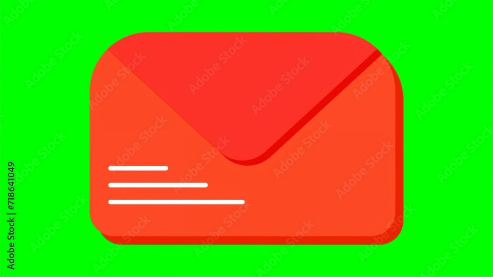 Email Icon Motion Video In Orange Color On Green Screen Background For ...