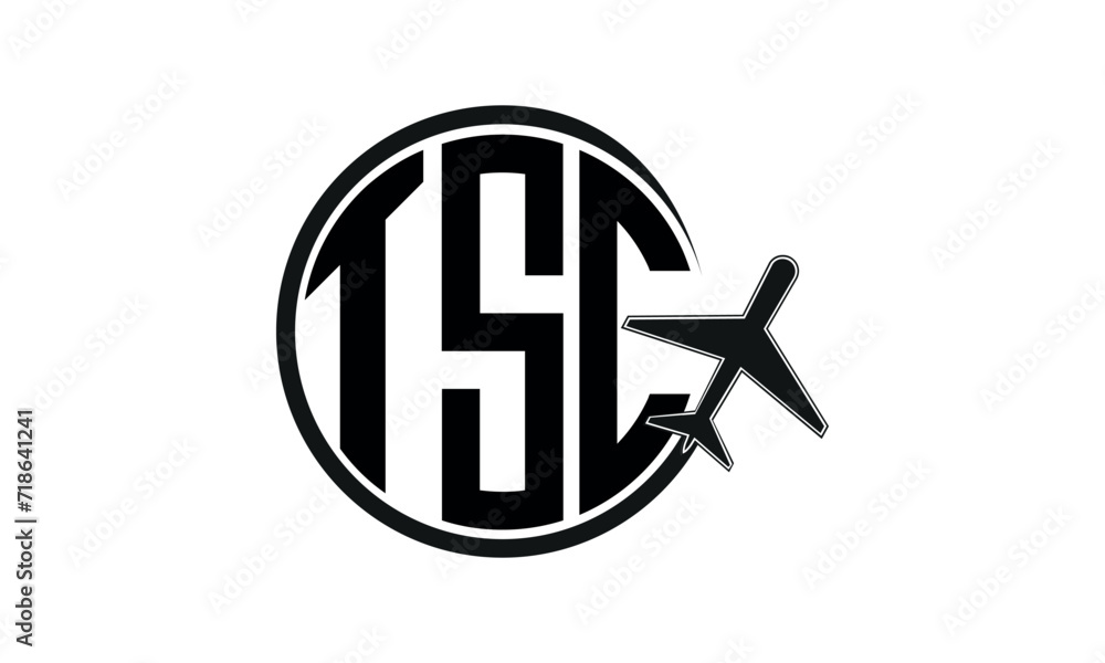 TSC three initial letter circle tour & travel agency logo design vector ...