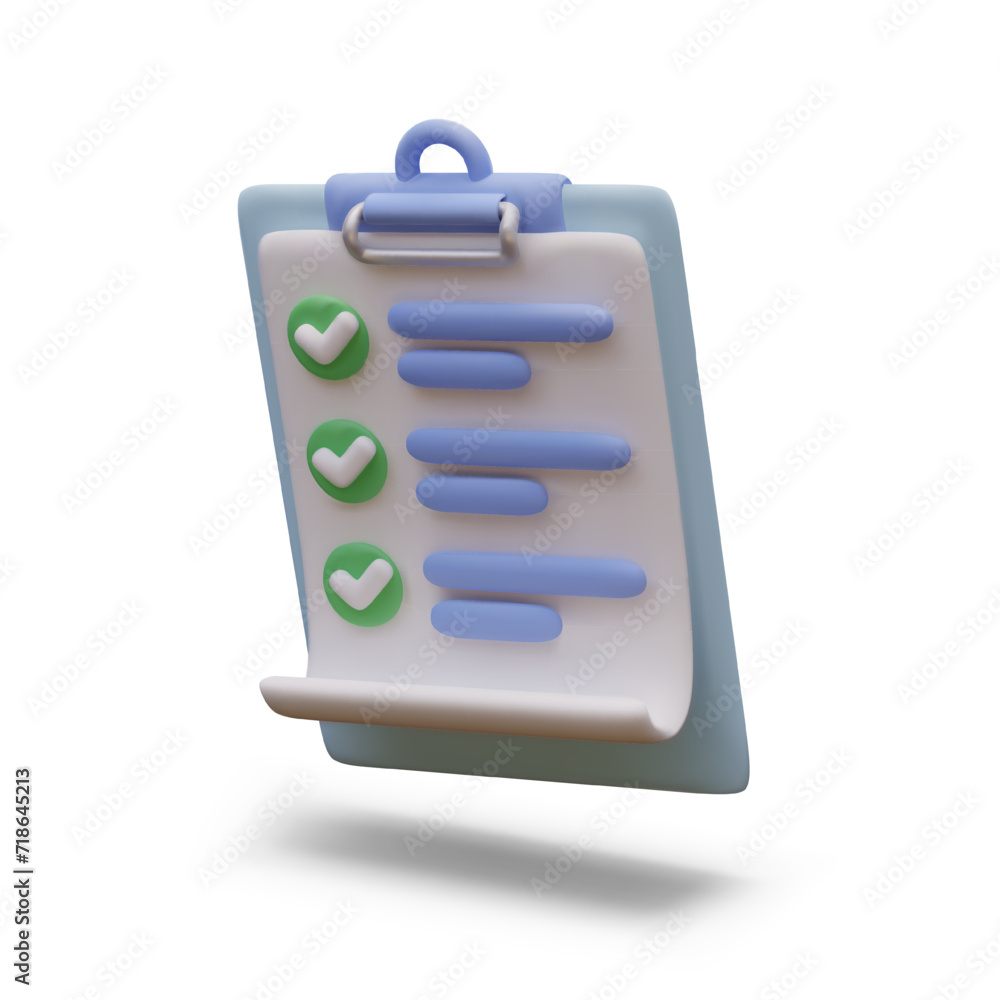 Cartoon clipboard with checklist. Concept of checking your health in ...