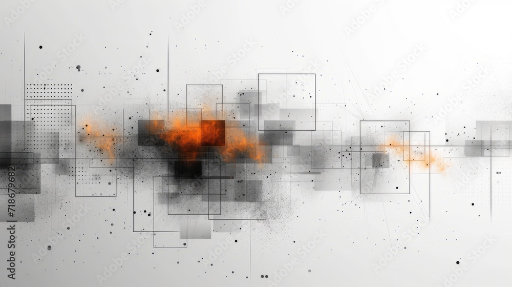 Clean and modern abstract technology background with a white-green ...