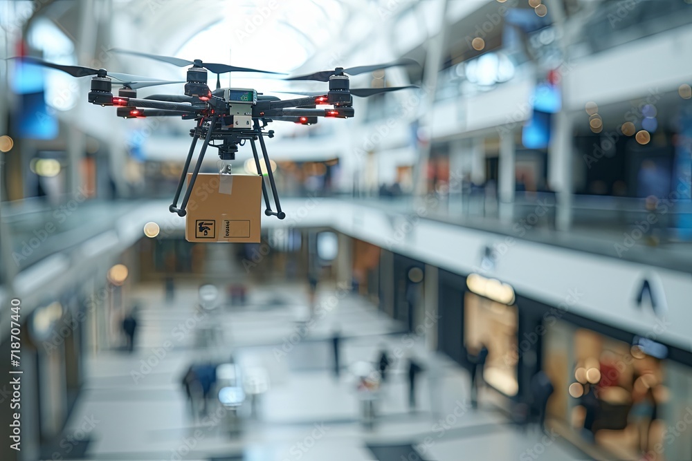Warehouse automation drone delivery shopping centers and malls. Drones ...
