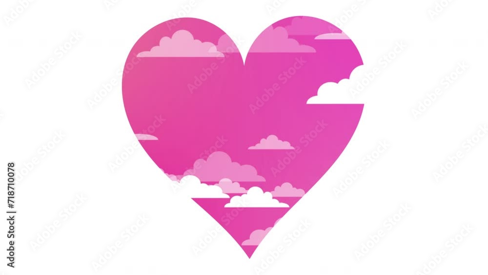 Creative animated design of heart in pink cloudy sky design Love ... Creative animated design of heart in pink cloudy sky design Love ...